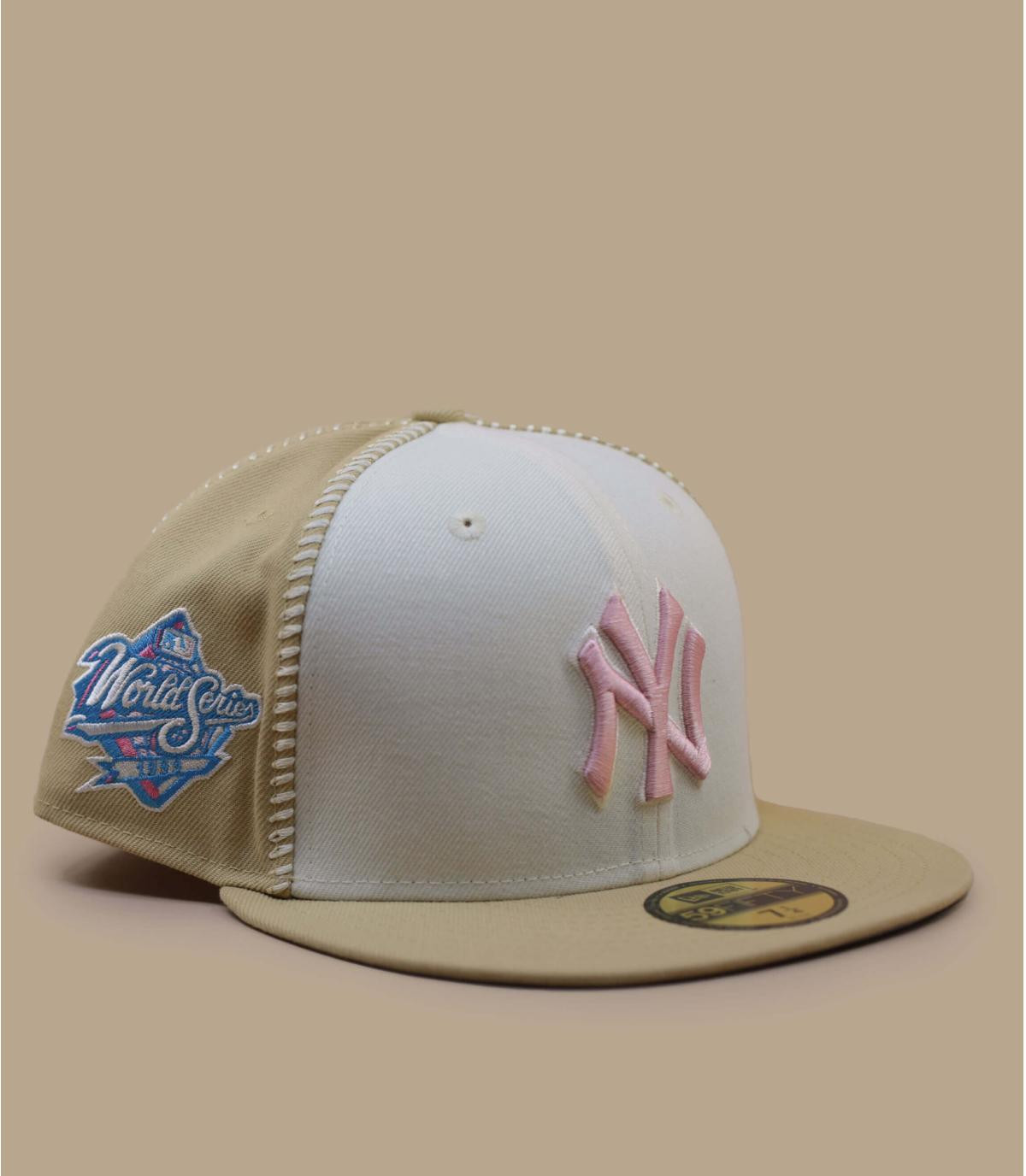 NY beige fitted cap - Seam Stitch 59Fifty Cap NY chrome vegas gold New Era : Headict